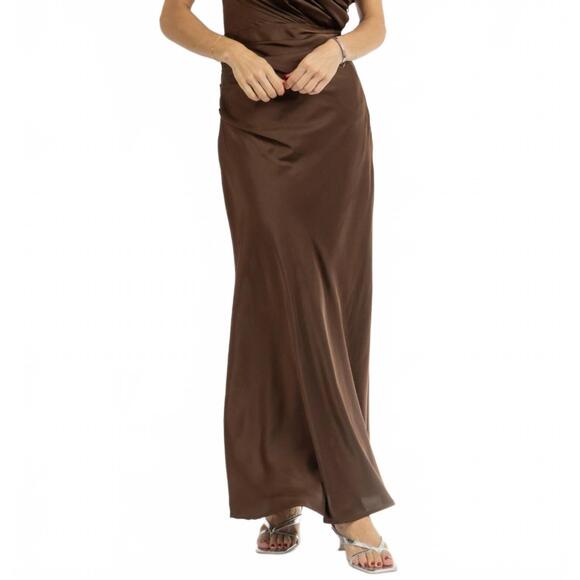 Mable | Dresses | New Mable Raven One Shoulder Maxi Dress In Brown ...